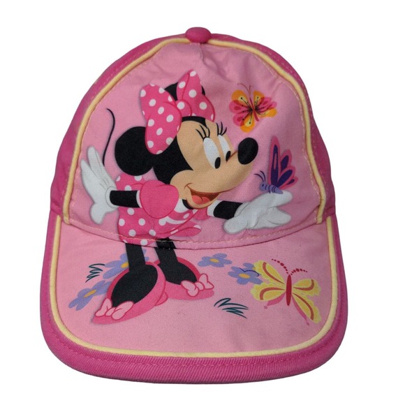 Disney | Accessories | Disney Girls Snapback Hat Pink Yellow Graphic ...